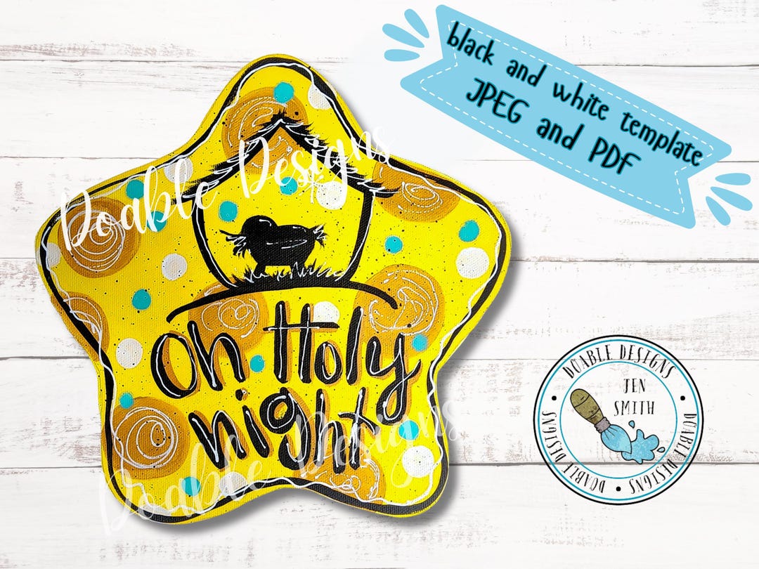 Oh Holy Night Star Doorhanger Template, Religious Template, Nativity ...