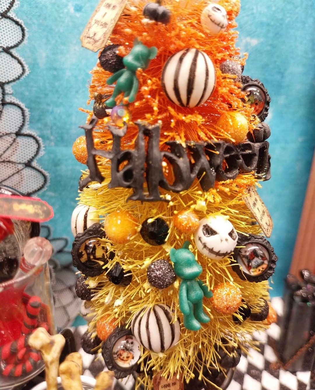 Mini Halloween Tree With Lighting Dollhouse Miniature 12th Scale 6th ...