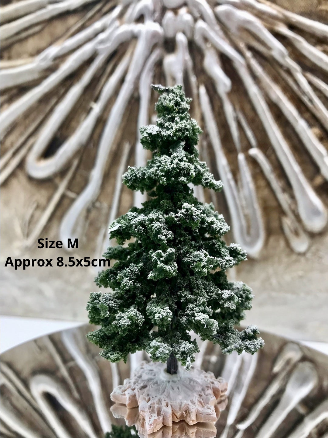 Mini Christmas Tree - Miniature Dollhouse Decor - Snow Christmas Tree ...