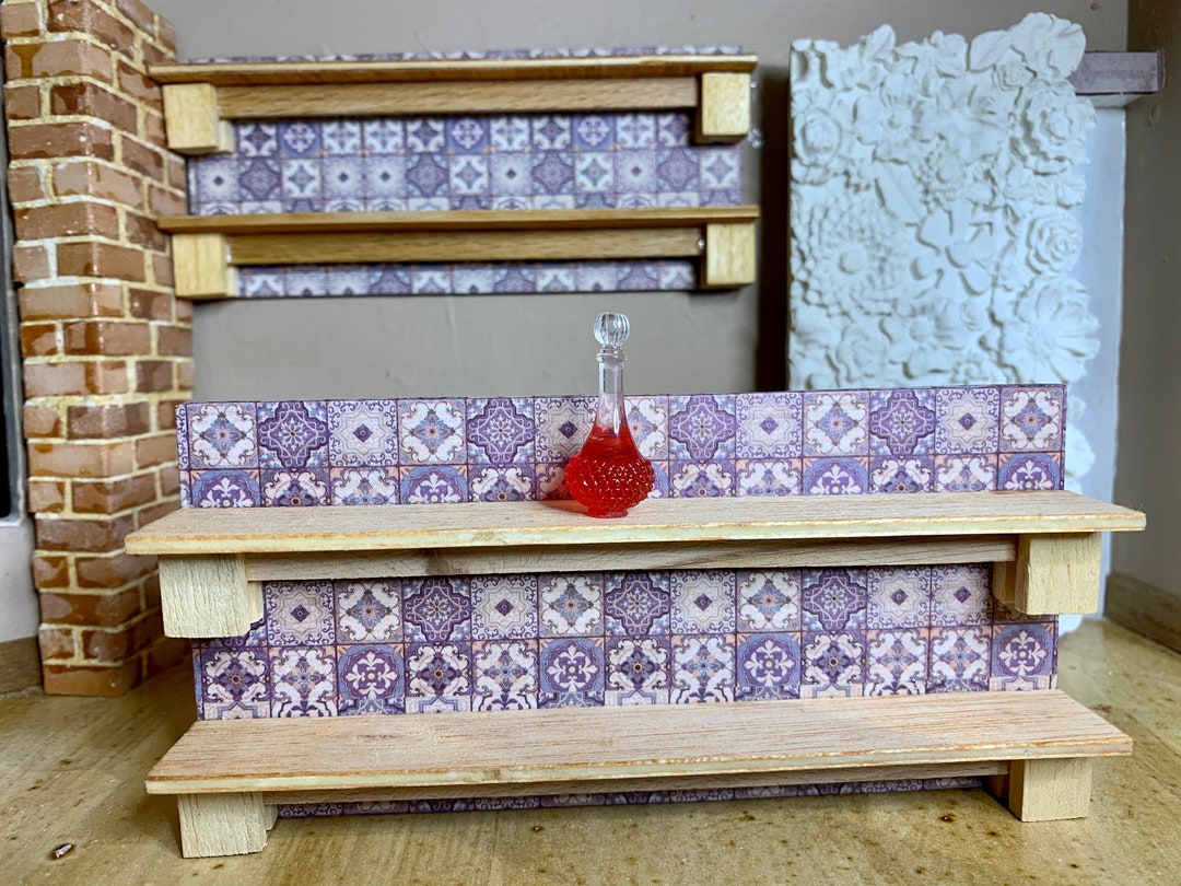 Dollhouse Shelves on Wall Miniature Decor Dollhouse Kitchen Miniature ...