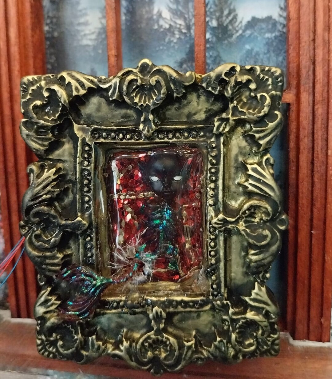 Mini Evil Light Frame - Miniature Art Framed - Gothic Home Decor ...
