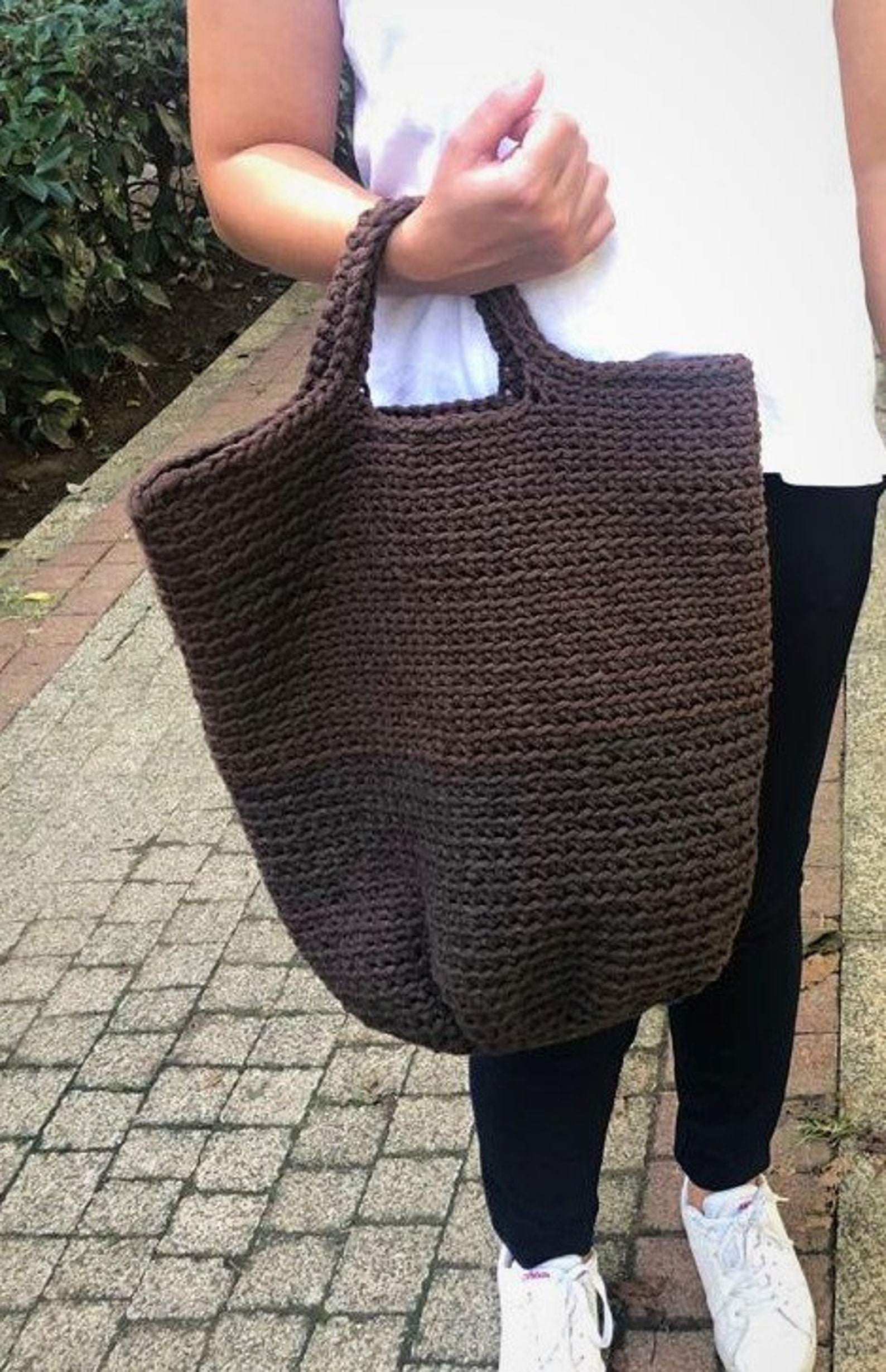 Tote Bag Dark and Light Brown Crochet Tote Bag Handmade Bag | Etsy