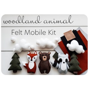 Woodland Animal Mobile Kit / Baby mobile / Felt sewing kit / | Etsy
