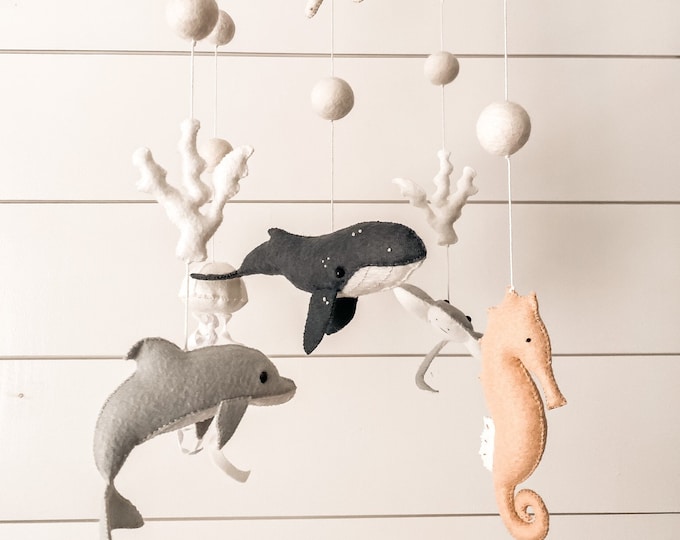 Sea Animals Baby Mobile Ocean Themed Nursery Sea Life Decor Felt Baby ...
