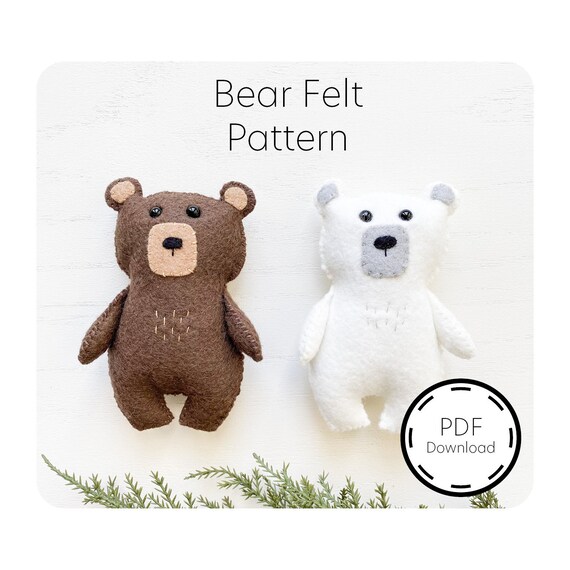Bear Pattern PDF/ Felt Bear/ Sewing Pattern/ Instant Download/ - Etsy