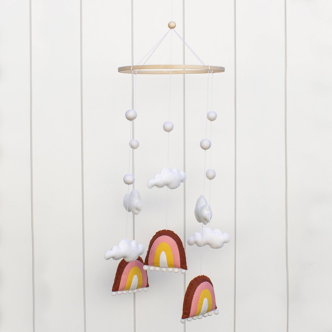 Pink Rainbow Mobile PDF Pattern/ Baby Mobile/ Felt Pattern/ Nature ...