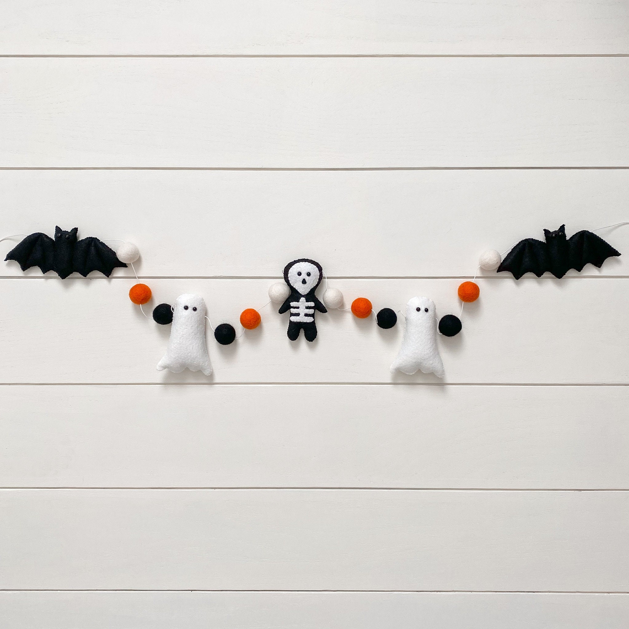 Halloween Garland PDF Pattern Ghost Skeleton Bat Felt - Etsy