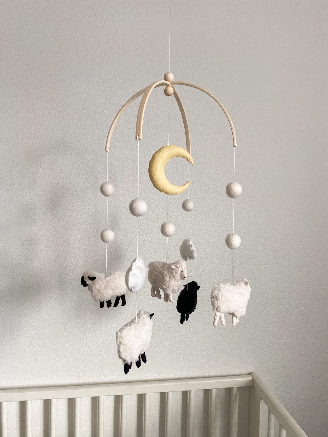 Counting Sheep Baby Mobile | Sheep Nursery | Lamb Mobile | Neutral Baby ...