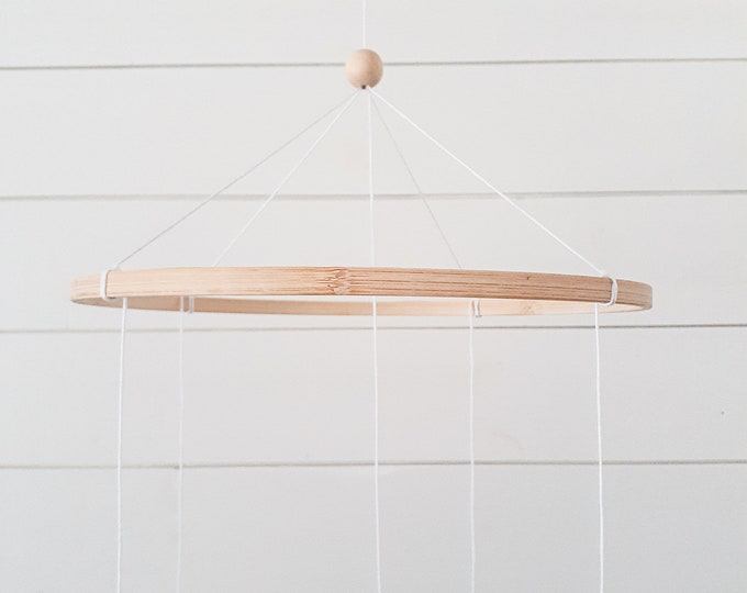 Circle Mobile Hanger / Wooden Mobile Hanger / 5, 7, or 9 Strings ...
