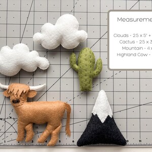 Highland Cow Felt Sewing Pattern | Felt Highland Cow | Felt Cactus ...