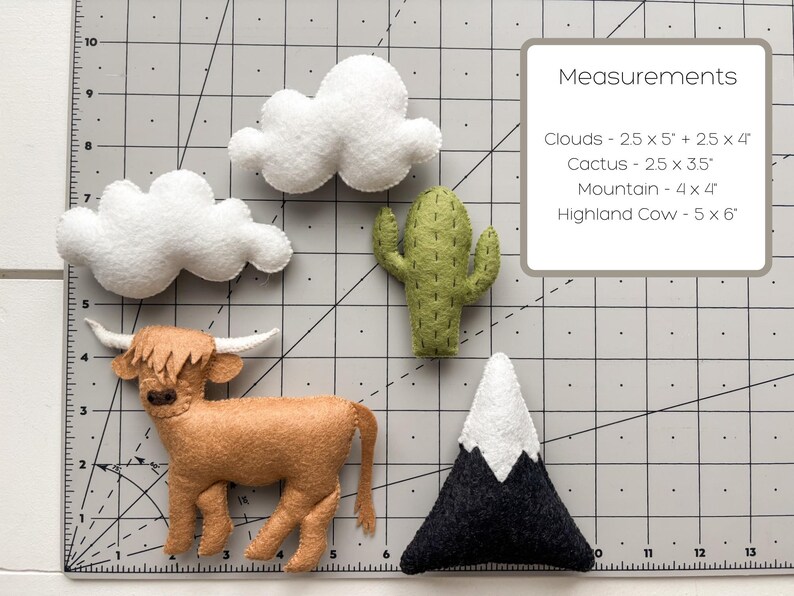 Highland Cow Felt Sewing Pattern | Felt Highland Cow | Felt Cactus ...