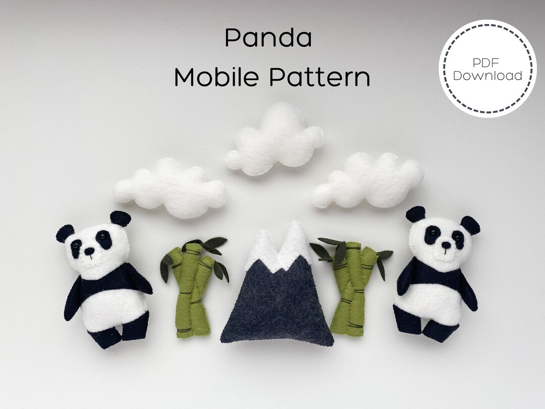 Panda Felt Pattern | Panda Sewing Pattern | Panda Ornament | PDF ...