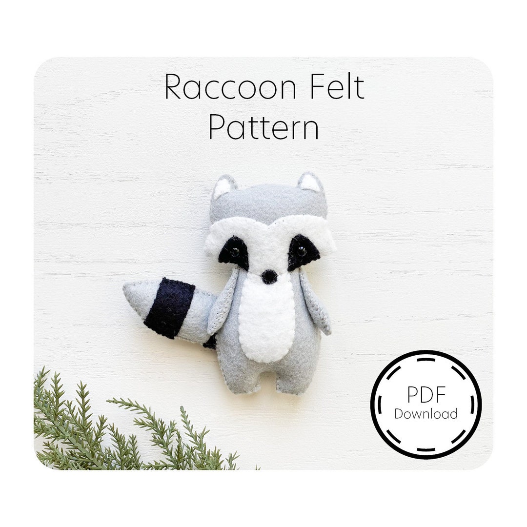 Raccoon Pattern PDF/ Felt Raccoon/ Sewing Pattern/ Instant Download ...