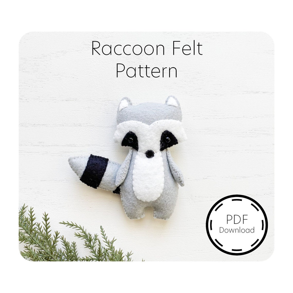 Raccoon Pattern PDF/ Felt Raccoon/ Sewing Pattern/ Instant Download ...