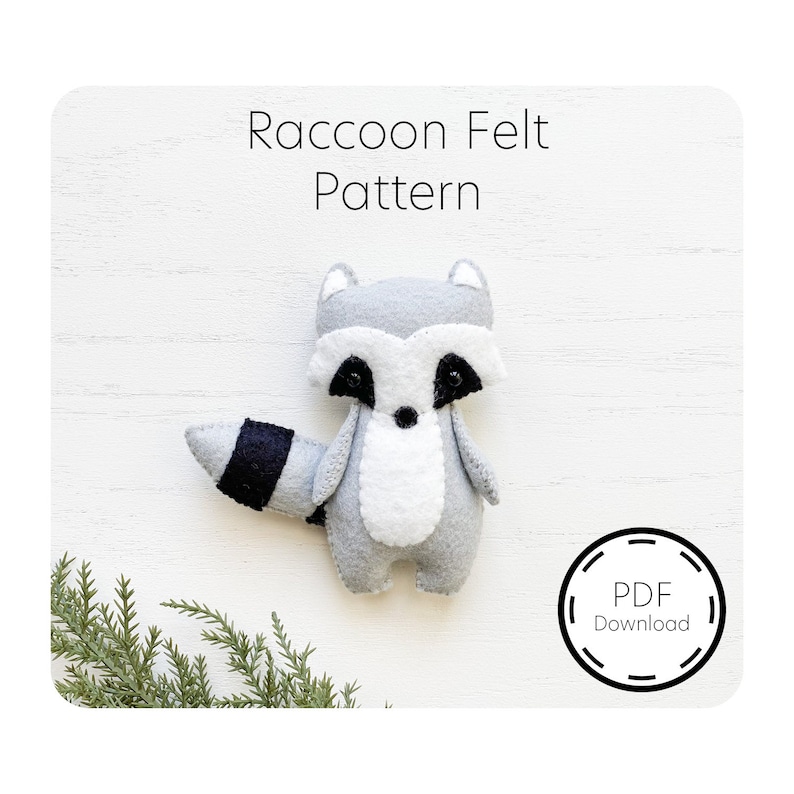 Raccoon Pattern PDF/ Felt Raccoon/ Sewing Pattern/ Instant - Etsy