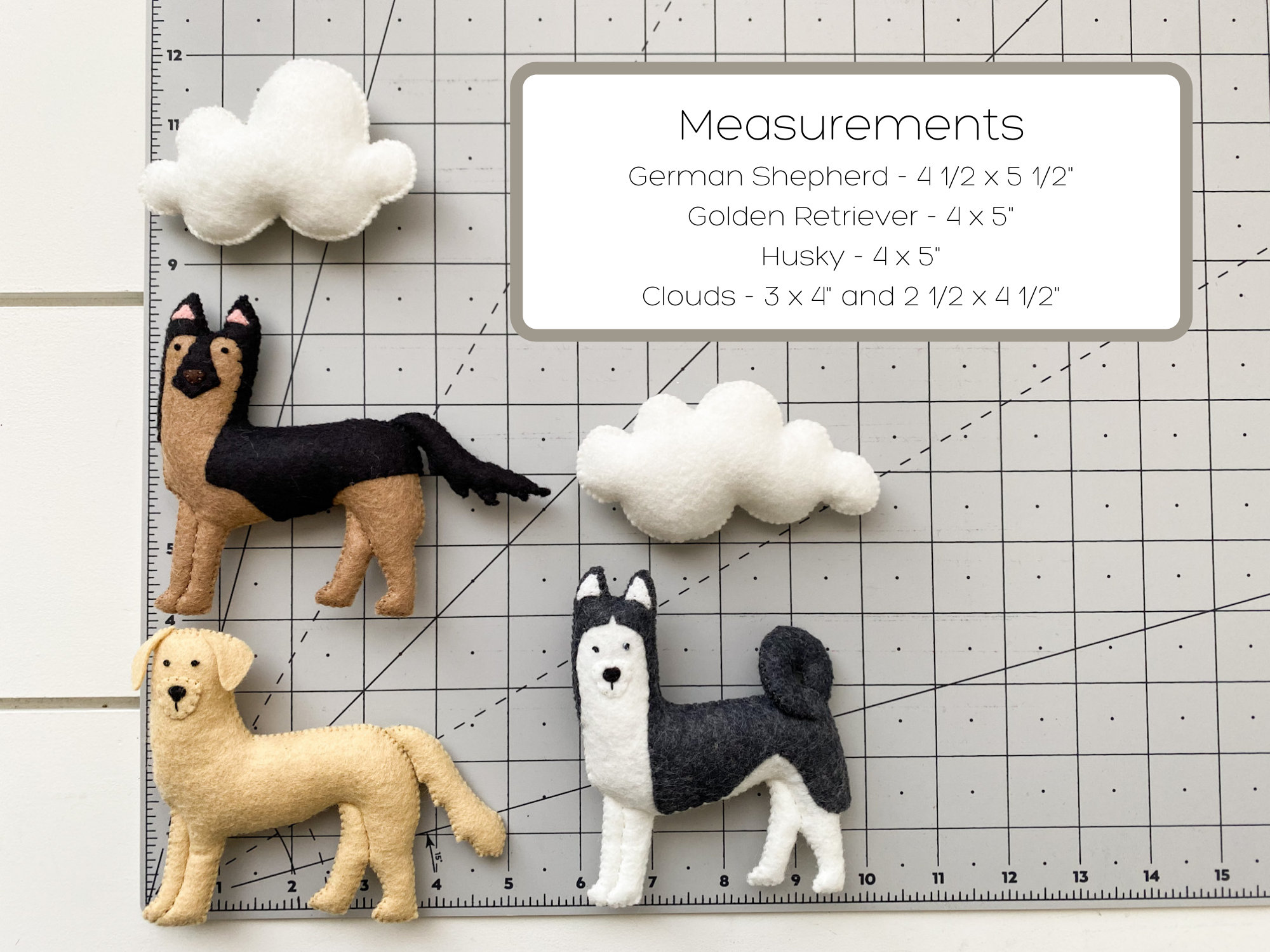 Felt Dogs Pattern | Baby Mobile PDF Sewing Pattern | Dog Sewing ...