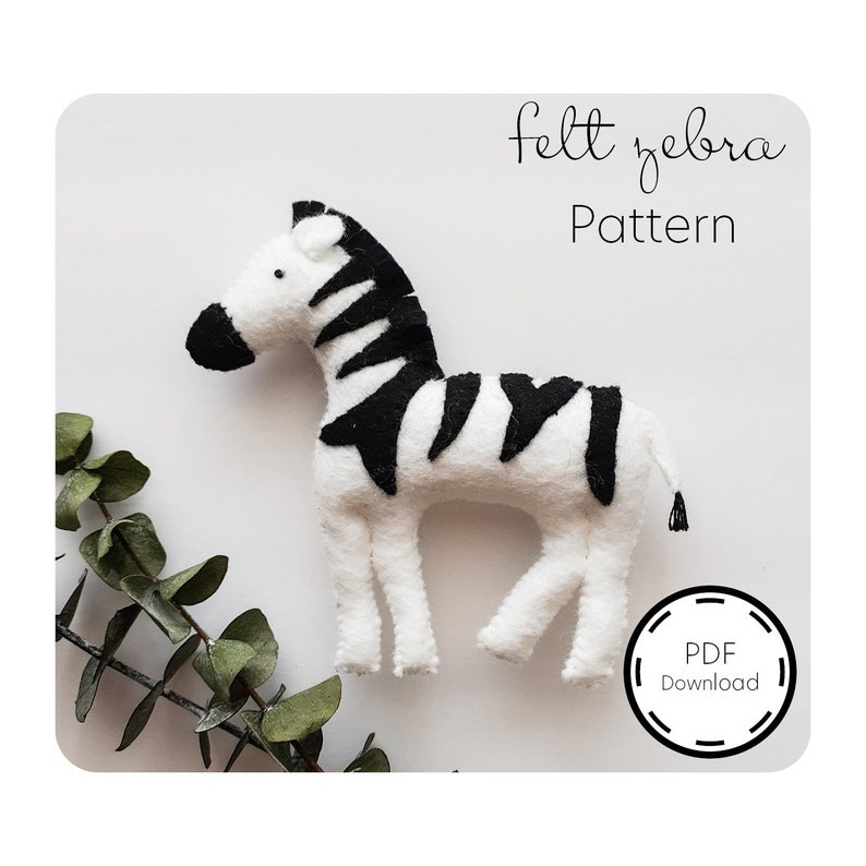 Zebra Pattern PDF Felt Zebra Sewing Pattern Zebra | Etsy