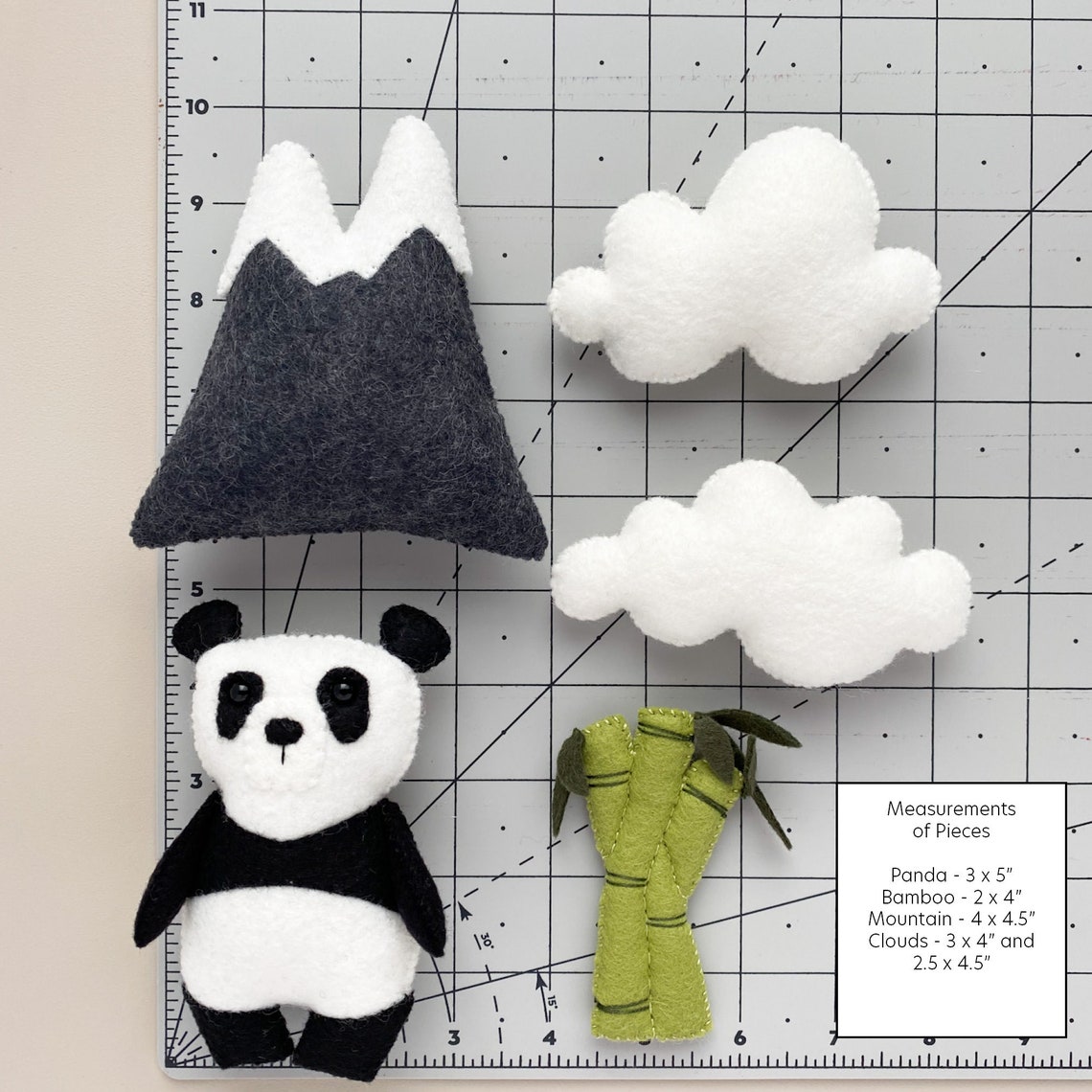 Panda Bear Sewing Pattern | Felt Baby Mobile | Panda Baby Gift ...