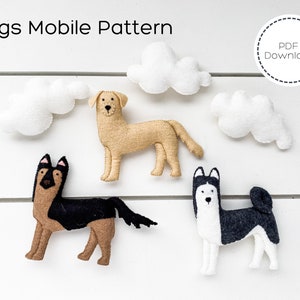 Felt Dogs Pattern Baby Mobile PDF Sewing Pattern Dog Sewing Tutorial ...