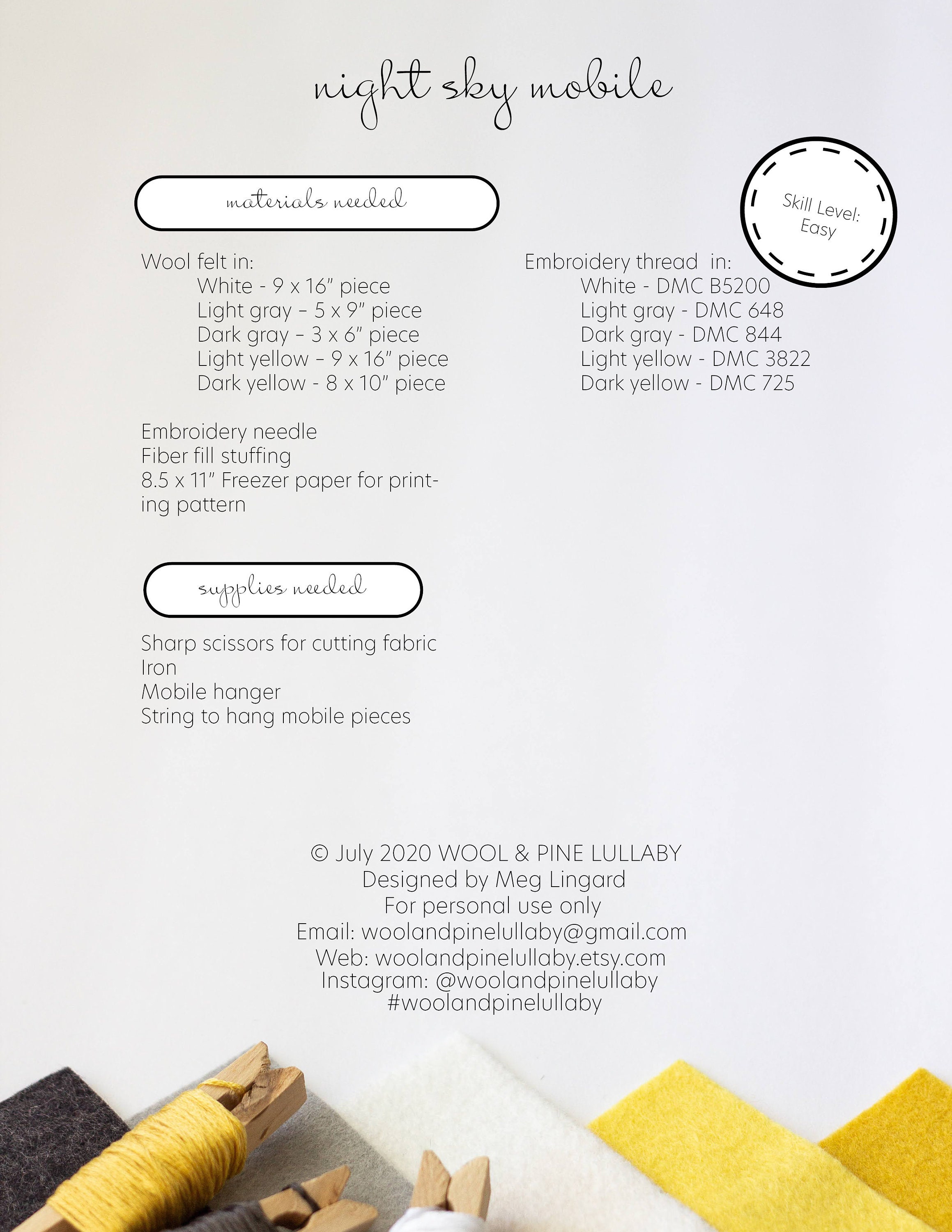 Night Sky Mobile PDF Pattern // Baby Mobile // Mobile Pattern - Etsy