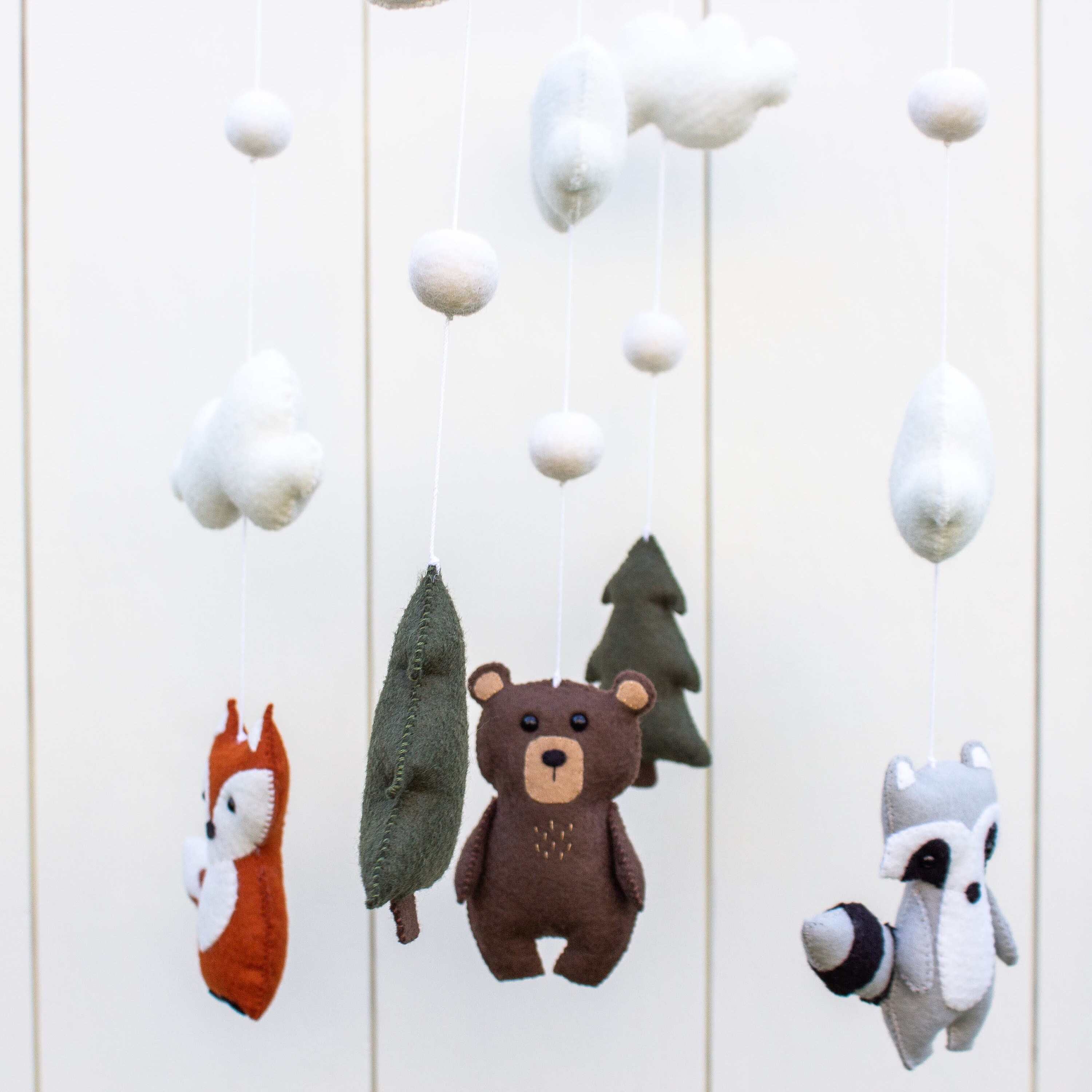 Woodland Animal Mobile Kit / Baby mobile / Felt sewing kit / | Etsy