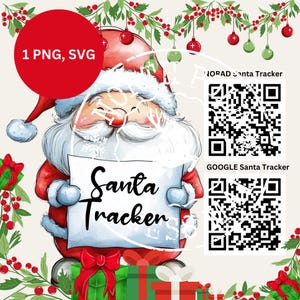 Santa Tracker QR Code: Christmas Eve Ornament PNG (digital Download) - Etsy