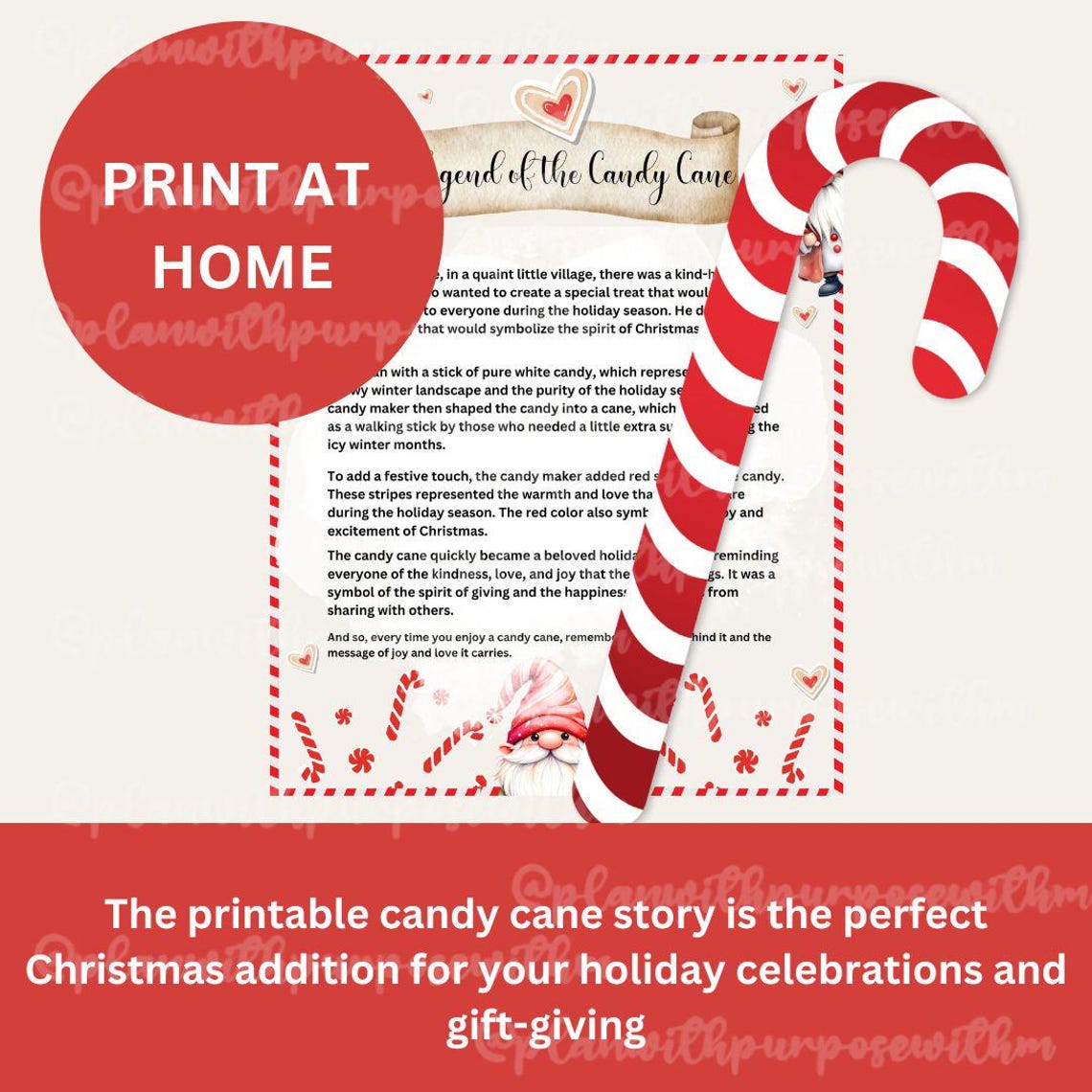 Candy Cane Story Printable - Christmas Gift Tags - Legend of the Candy ...