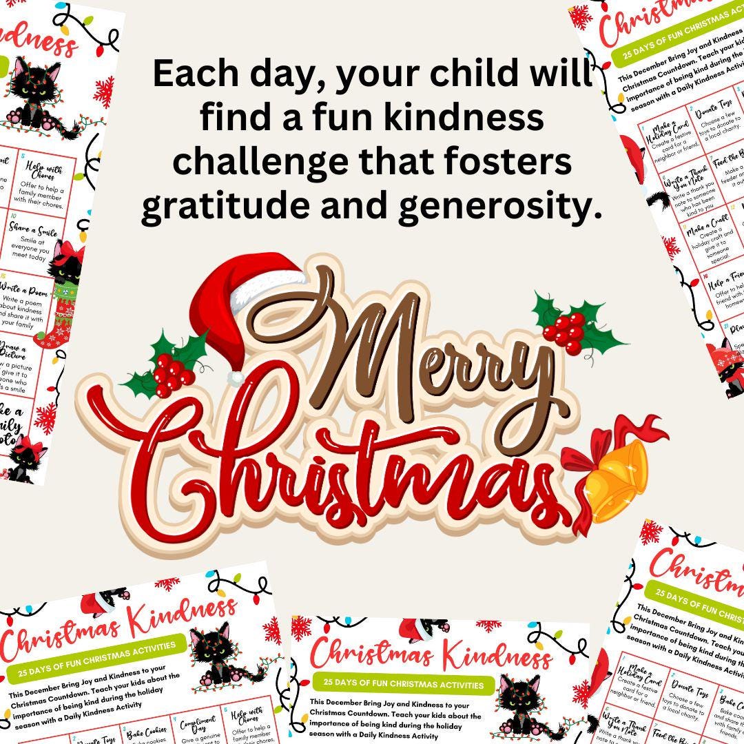 Acts of Kindness Advent Calendar for Kids - Printable Christmas ...