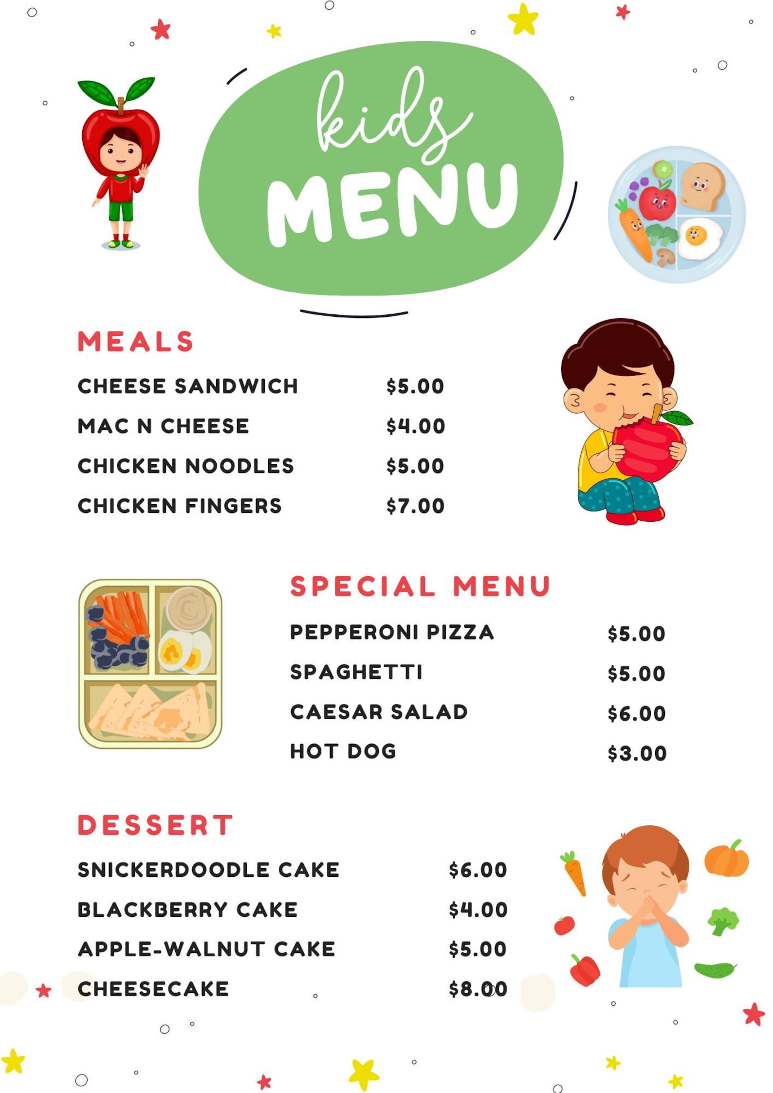 Editable Daycare Weekly Menu - Preschool Meal Planner - Home School ...