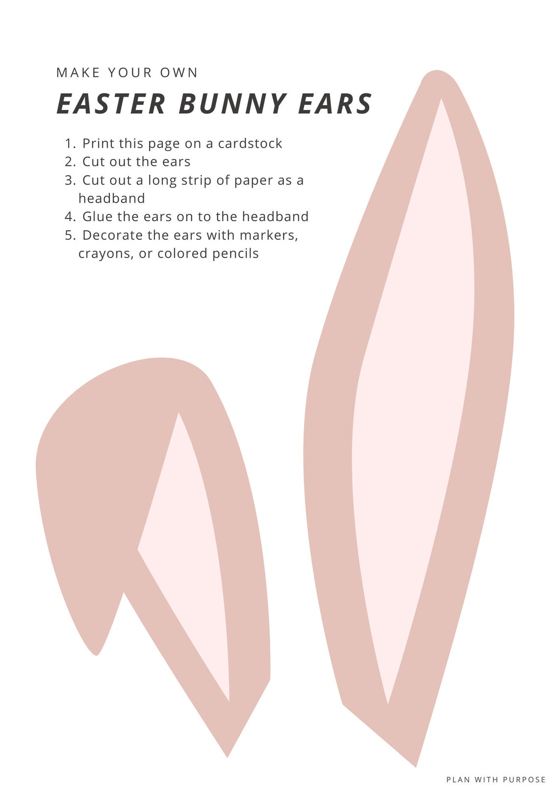 Bunny Ears Printable | Create Your Own Bunny Ears | Easter Party Craft ...