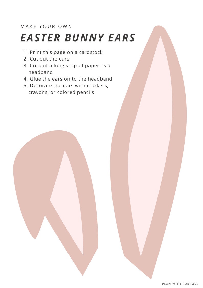 Bunny Ears Printable | Create Your Own Bunny Ears | Easter Party Craft ...