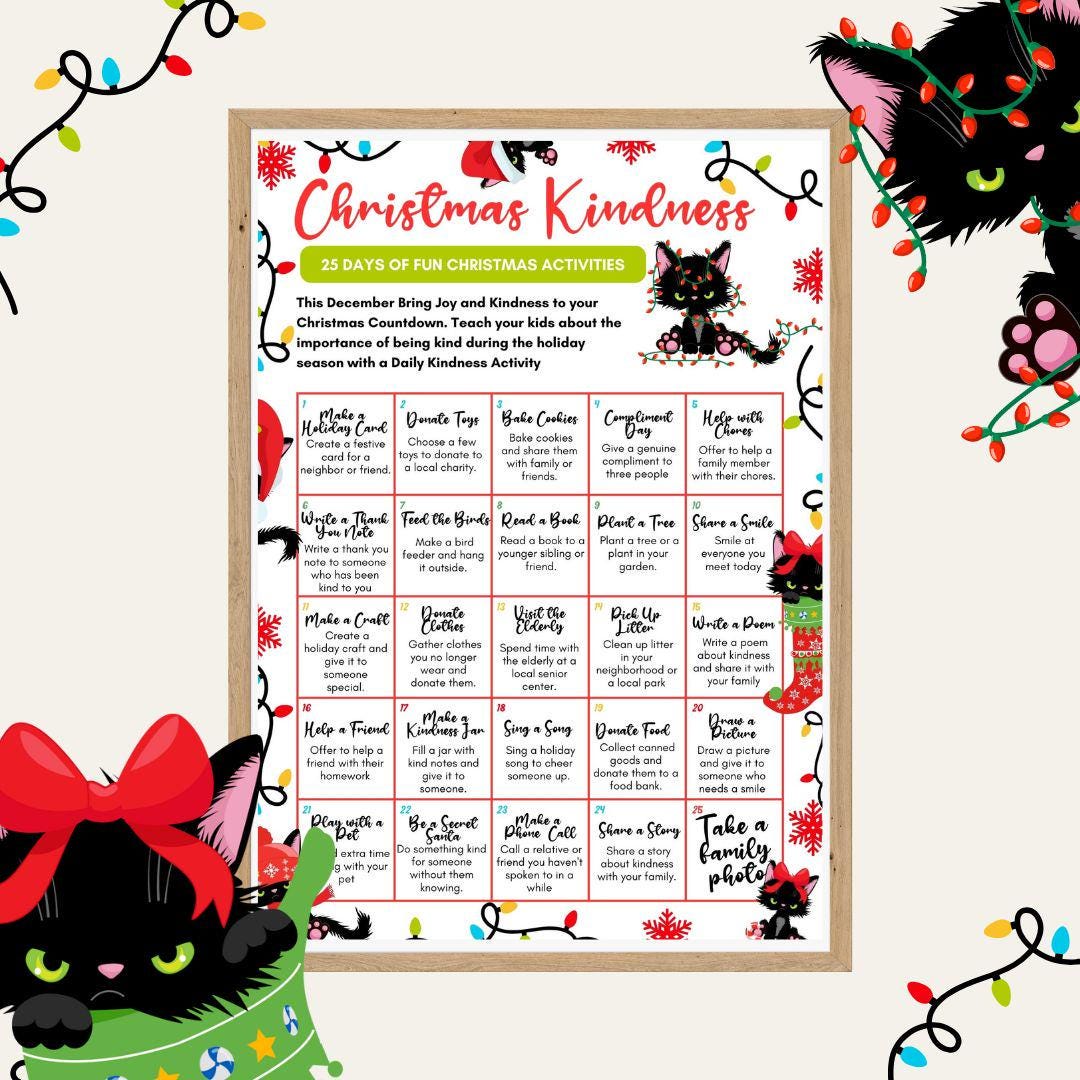 Acts of Kindness Advent Calendar for Kids - Printable Christmas ...