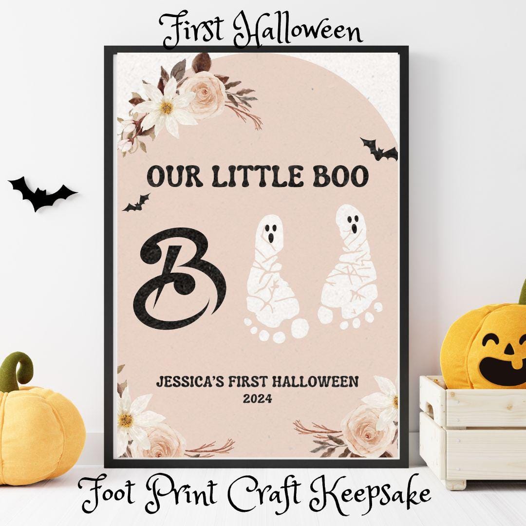 Baby's First Halloween Footprint Art: DIY Keepsake (canva Template) - Etsy