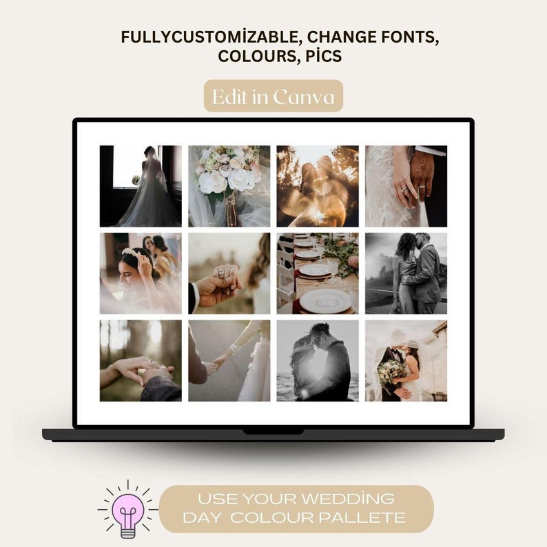 Anniversary Photo Book Template Canva - Customizable Couples Memory ...