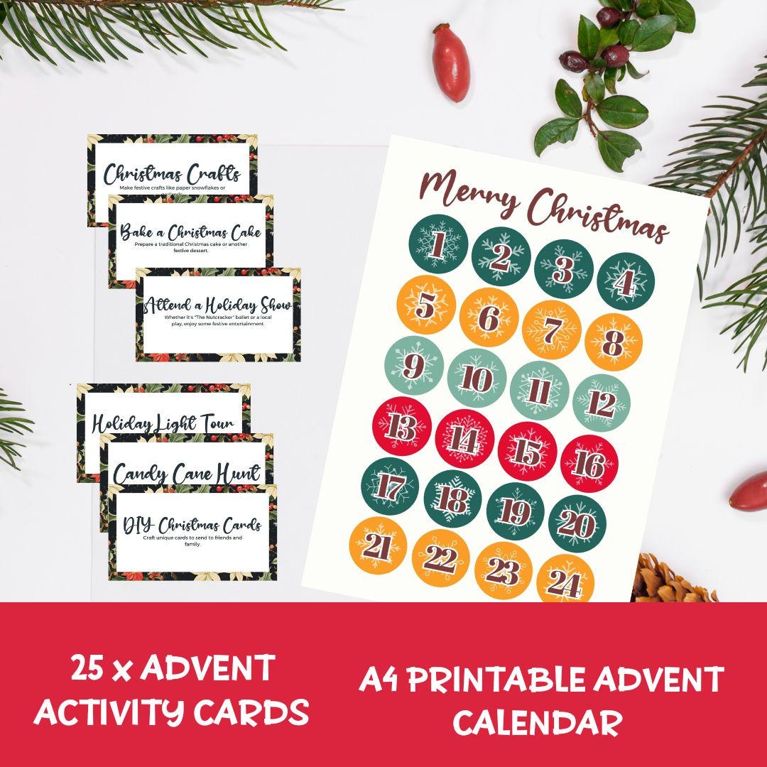 Printable Advent Calendar for Children - Christmas Activities, Advent ...