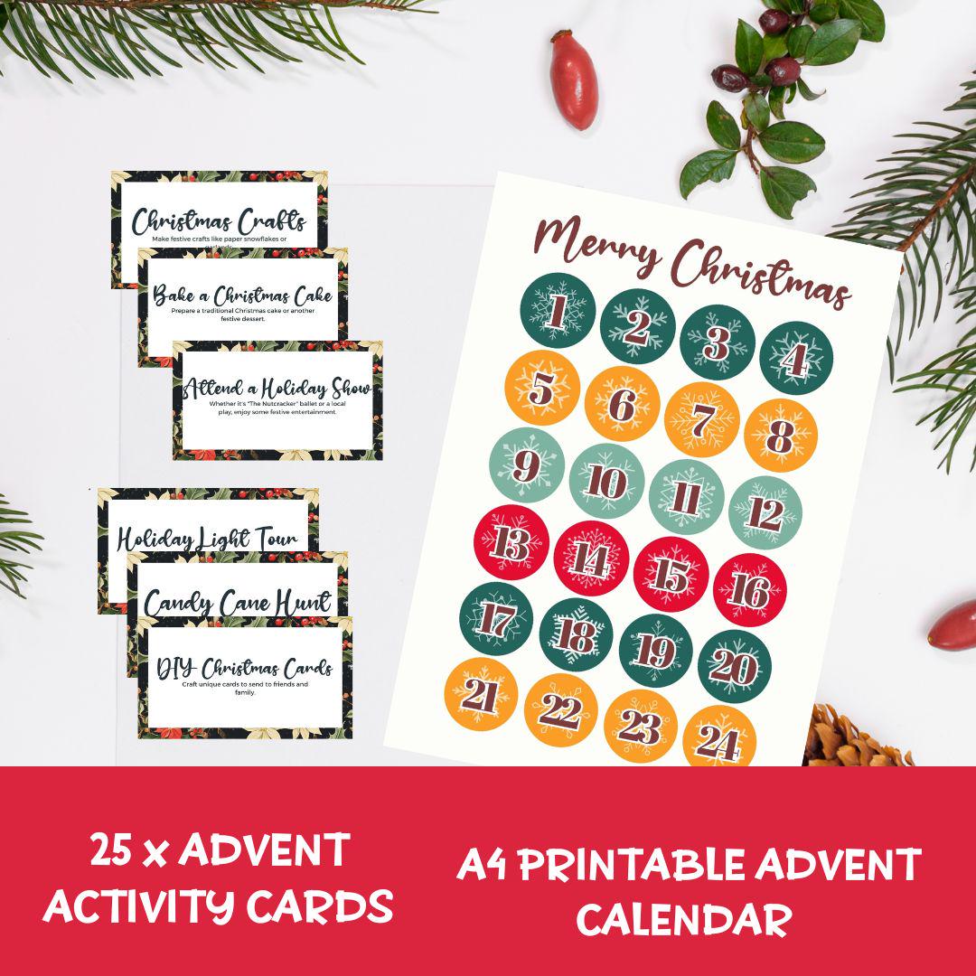 Printable Advent Calendar for Children - Christmas Activities, Advent ...