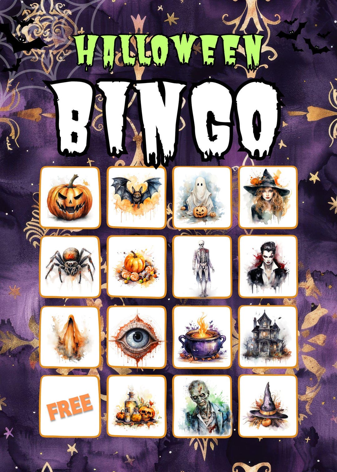 Halloween Bingo Cards With Numbers - Printable Spooky Game for Kids ...