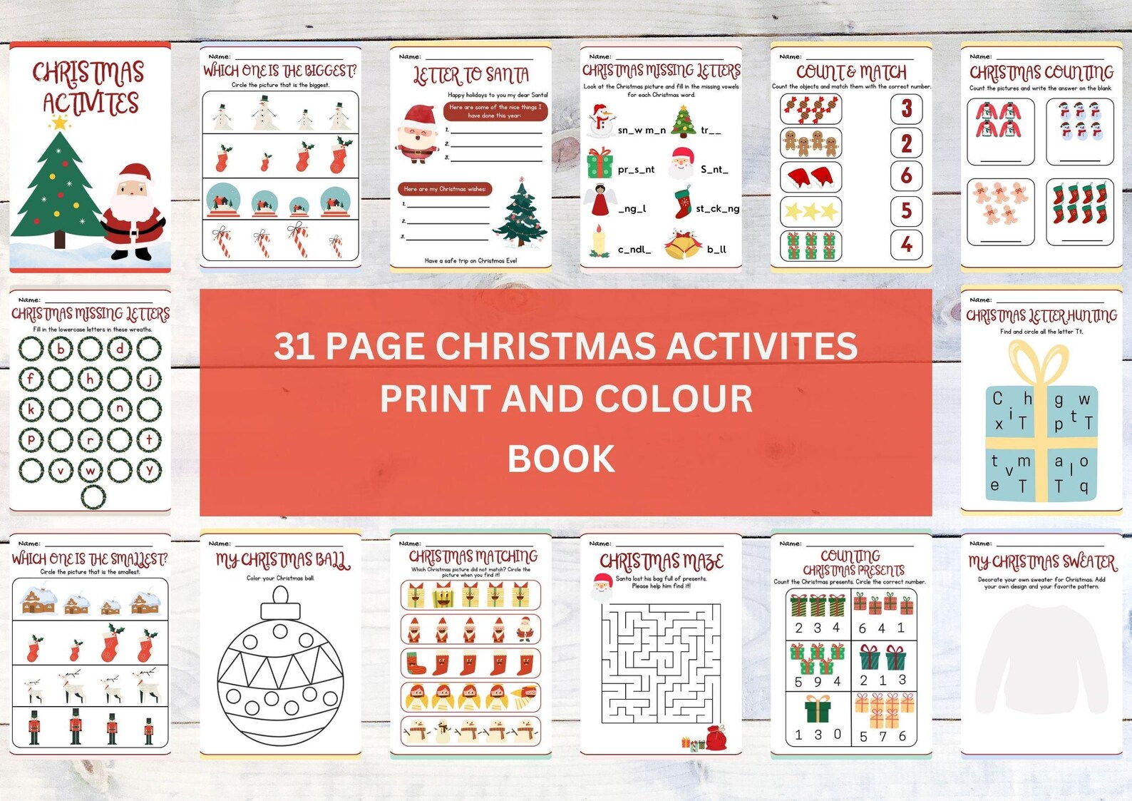 Christmas Winter Puzzle Book for Kids - Printable Activities - Fun ...