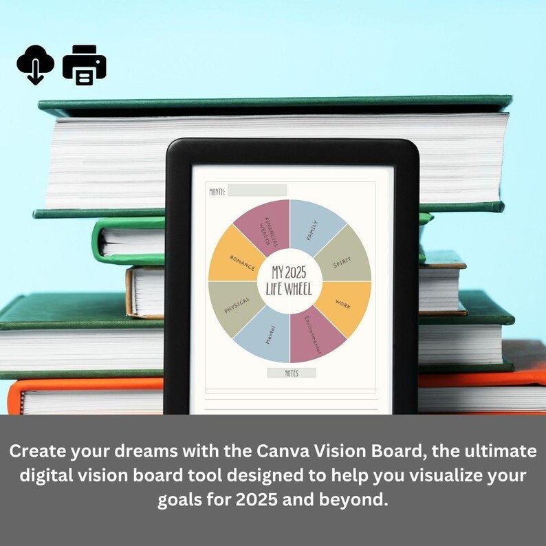 Canva Vision Board Template Digital Dream Board Editable Goals Board ...