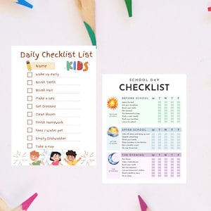 Daily Summer Checklist Editable, Kids Planner, Chore Chart for Children ...