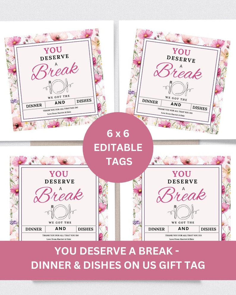 Dinner & Dishes Gift Tag: Teacher Thank You (digital Download) - Etsy