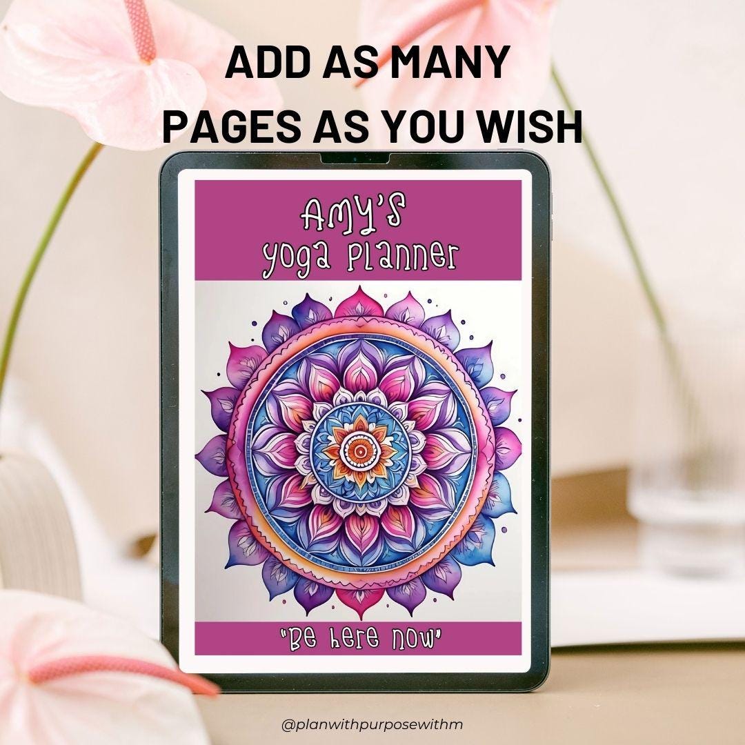 Yoga Sequence Planner, Printable Yoga Journal, Canva Template for ...