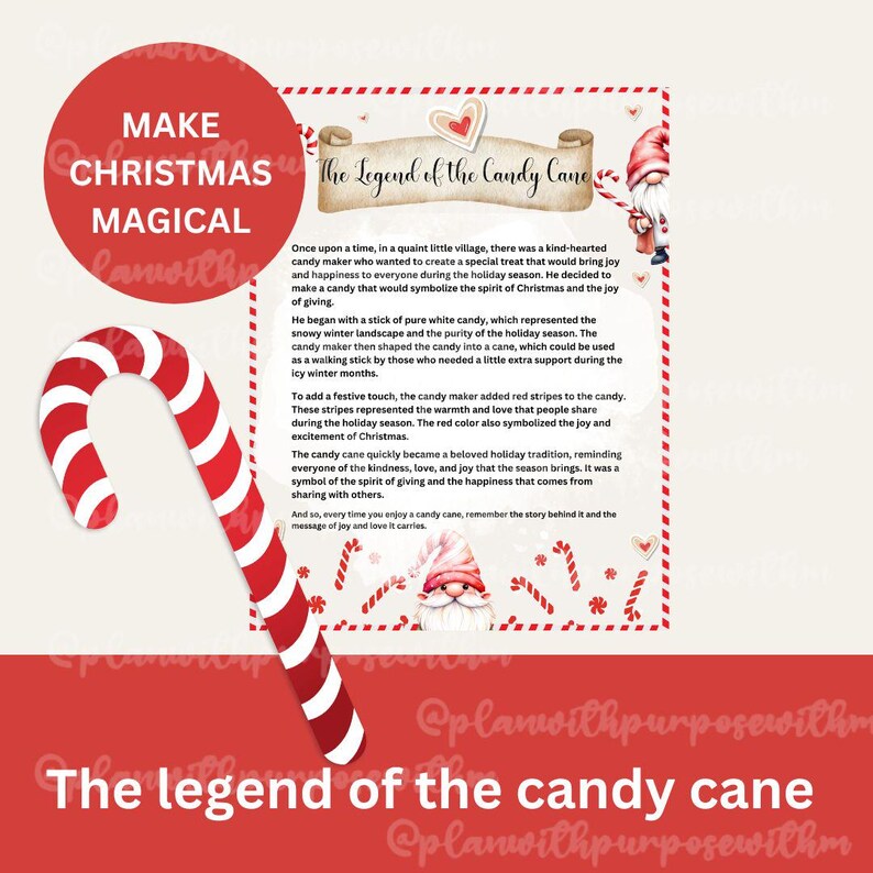 Candy Cane Story Printable - Christmas Gift Tags - Legend of the Candy ...