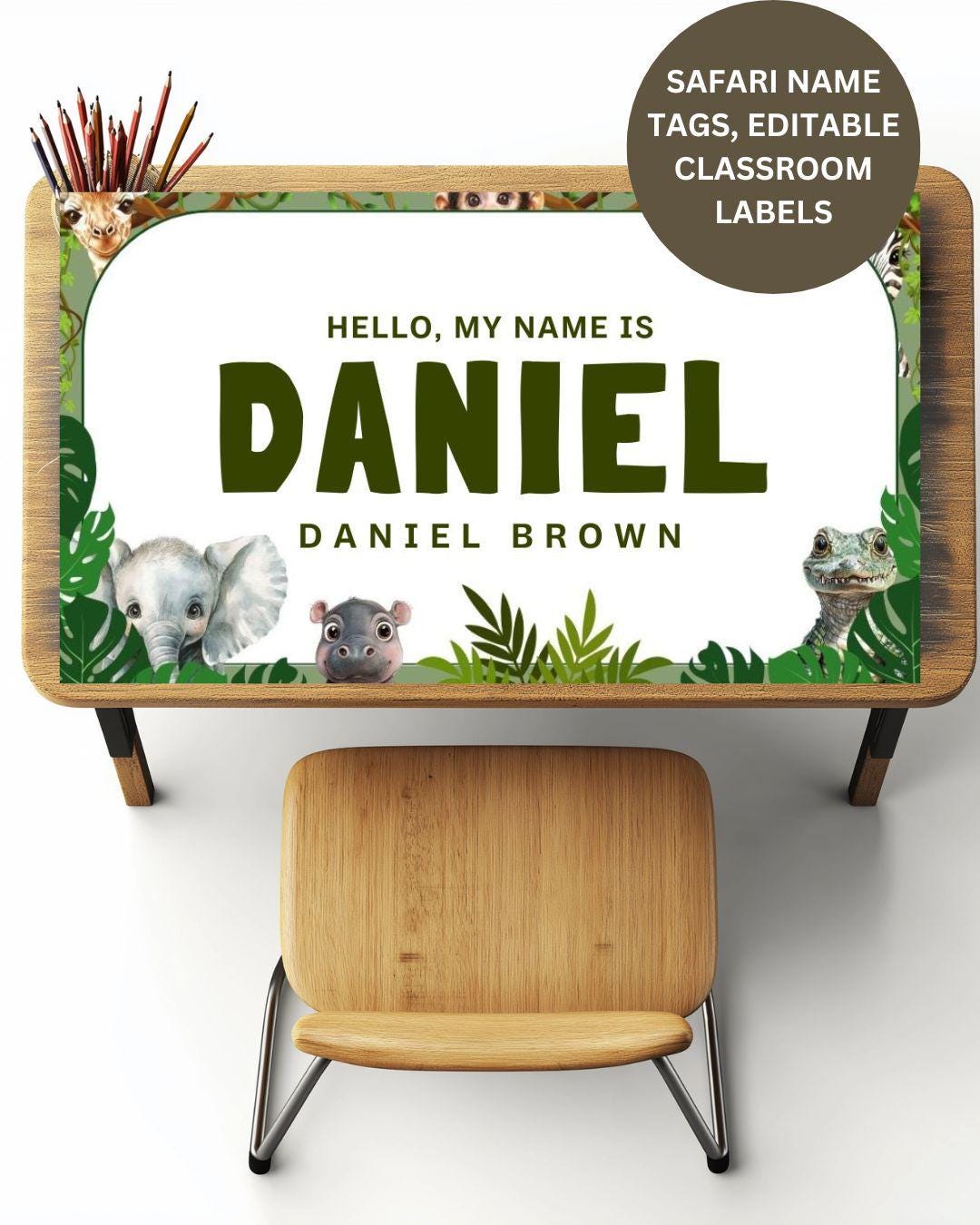 Safari Desk Name Tags