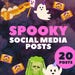 Halloween Social Media Bundle, 20 Spooky Templates for Engaging Posts ...