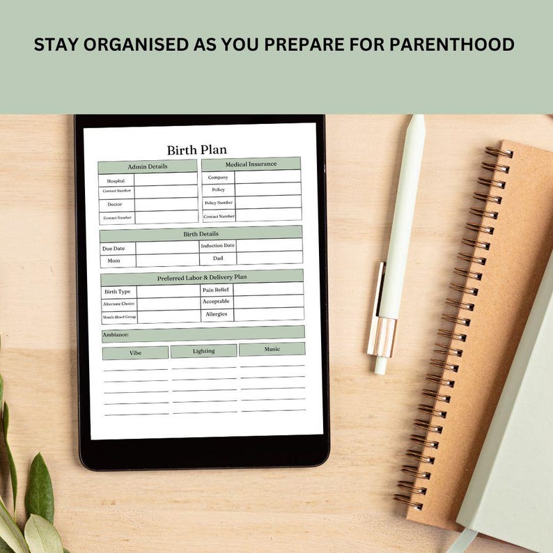 Digital Pregnancy Journal - Printable Planner for New Moms - Bump to ...