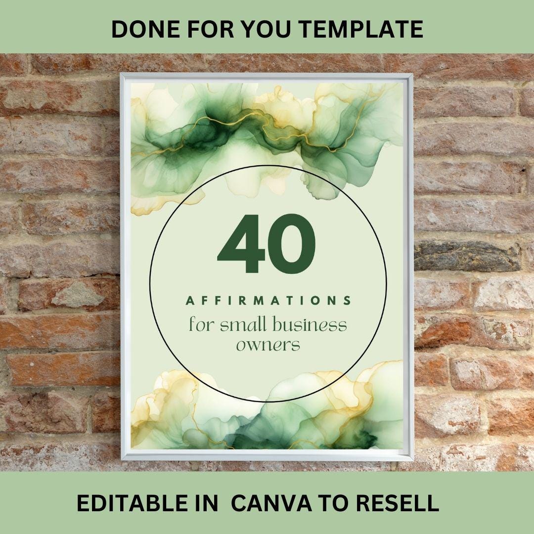 Printable Affirmation Cards: 40 Inspirational Quotes, Canva Templates ...