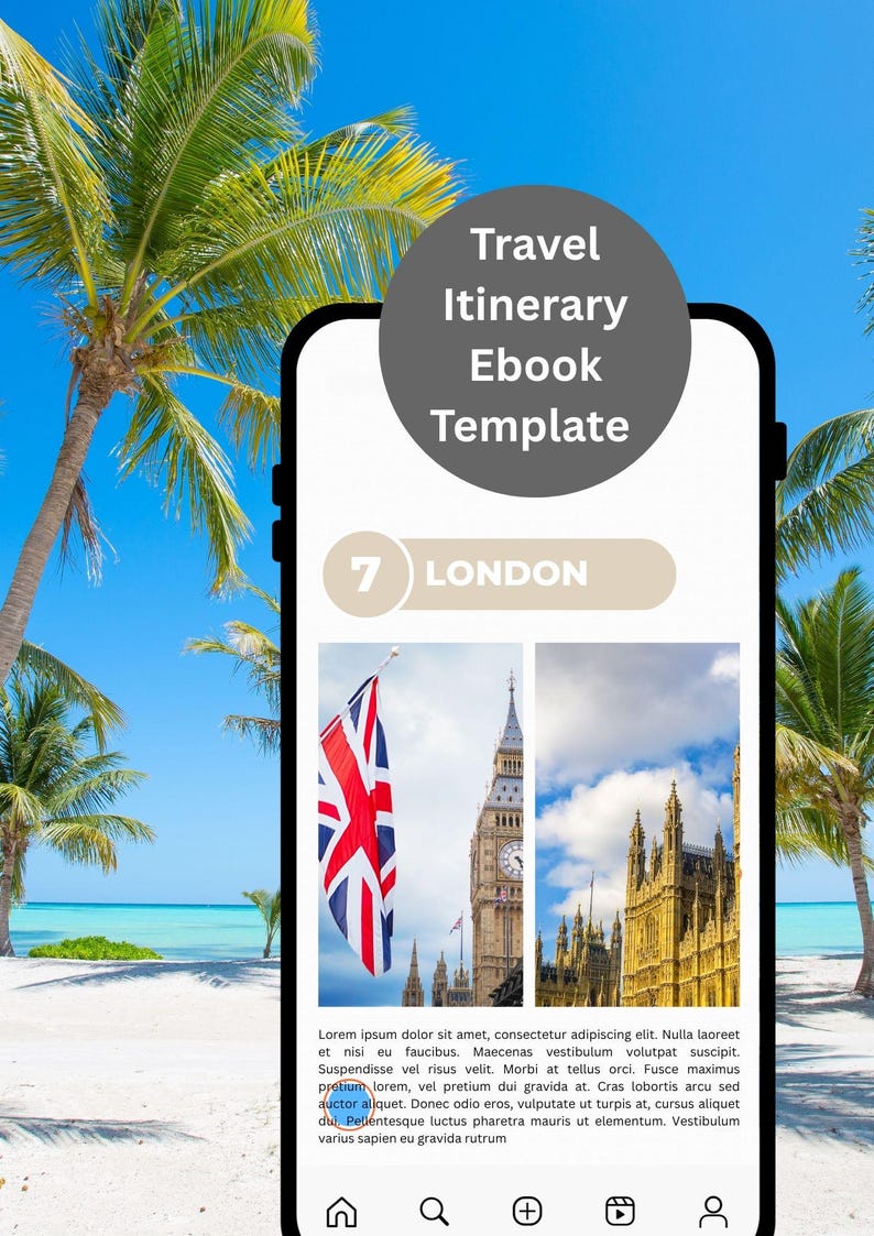 Travel Itinerary Ebook Template Editable in Canva. Trip Brochure Lead ...