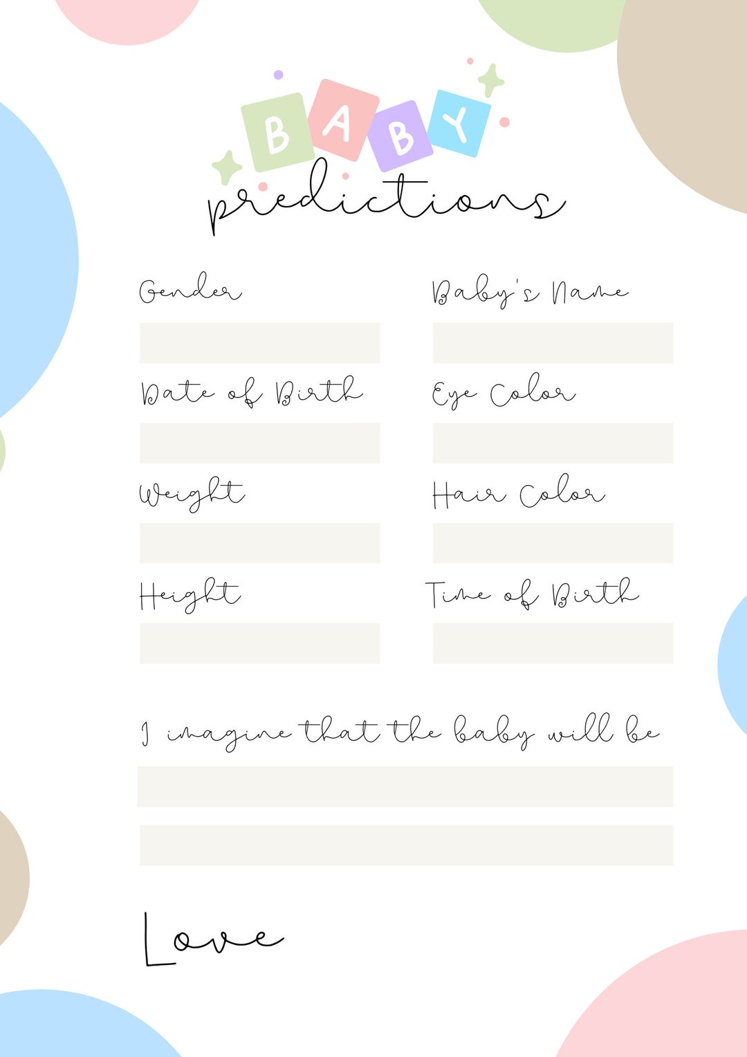 Editable Baby Shower Games Canva, Gender Prediction Game for Baby ...