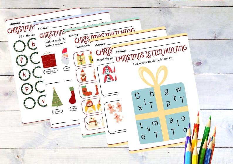 Christmas Puzzle Book for Kids: Printable Holiday Activities (digital ...